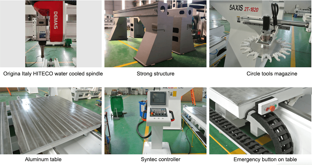 Two Movable Tables 5 Axis CNC Router For 3D Modeling And Cutting - Buy ...